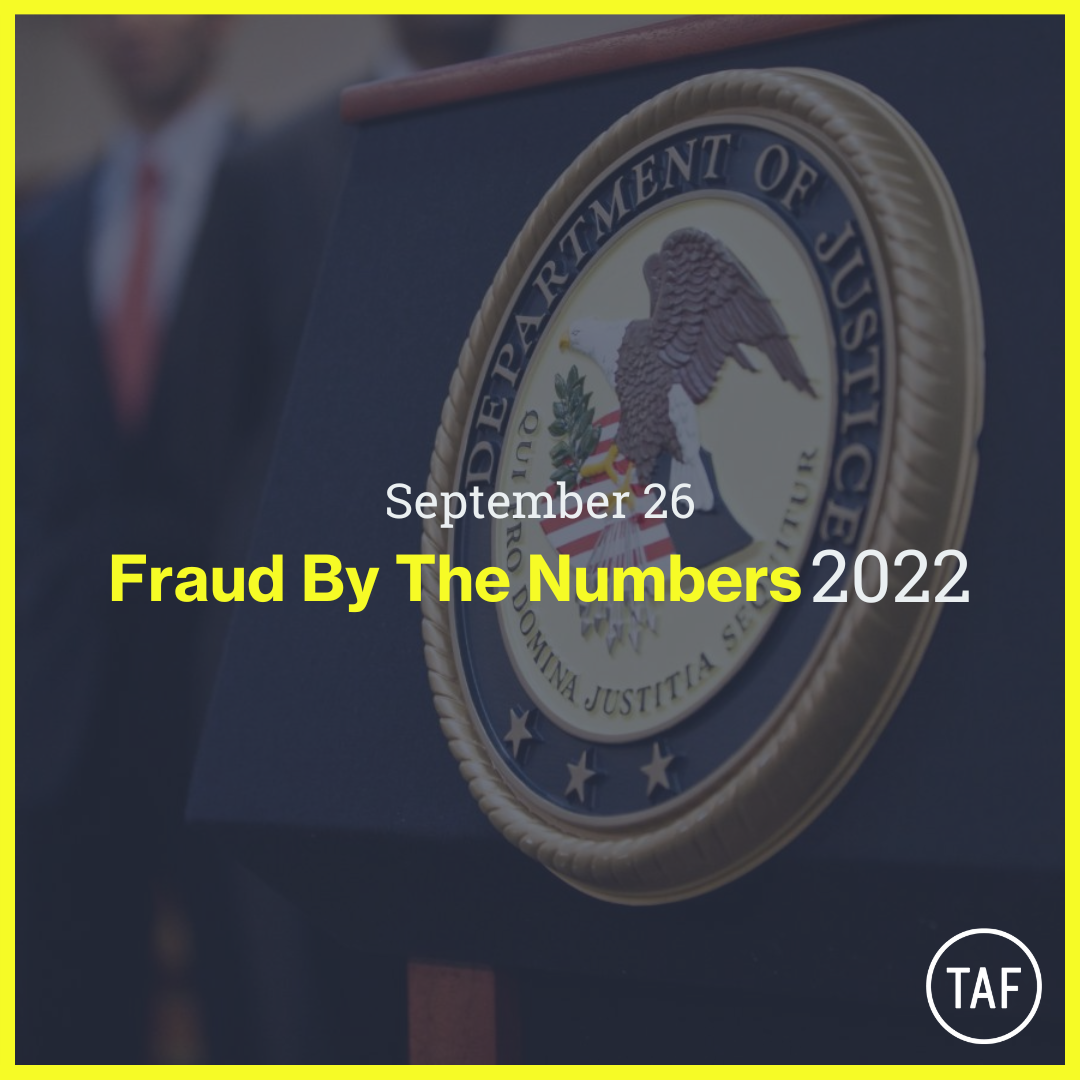Fraud By The Numbers Sept. 26 - The Anti-Fraud Coalition