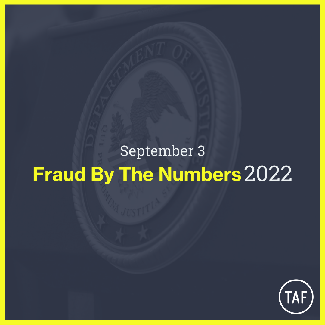 Fraud By The Numbers Sept. 3 - The Anti-Fraud Coalition
